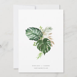 Modern Tropical Wedding Invitation Monstera Leaves | Zazzle