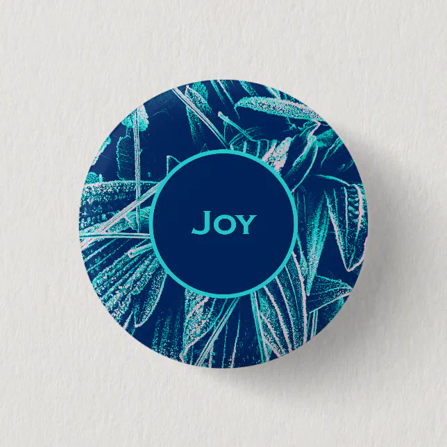 Modern Turquoise Blue Nature Custom Christian Joy Button | Zazzle