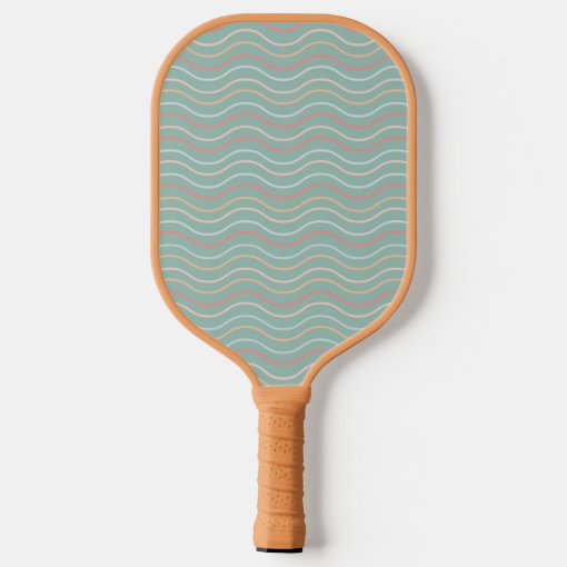 Modern Turquoise Geometric Wave Pattern Pickleball Paddle | Zazzle