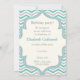 Modern turquoise, grey chevron birthday photo invitation | Zazzle
