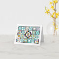 Modern Turquoise Sampler Quilt Note Card | Zazzle