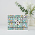 Modern Turquoise Sampler Quilt Postcard | Zazzle