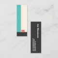 Modern Turquoise Stripe Mini Business Card | Zazzle