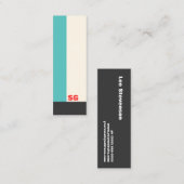 Modern Turquoise Stripe Mini Business Card | Zazzle