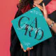 Modern Turquoise Teal Achievement Classic Typo Graduation Cap Topper ...