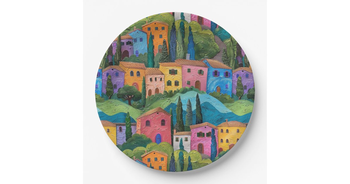 Modern Tuscany pattern Paper Plates | Zazzle