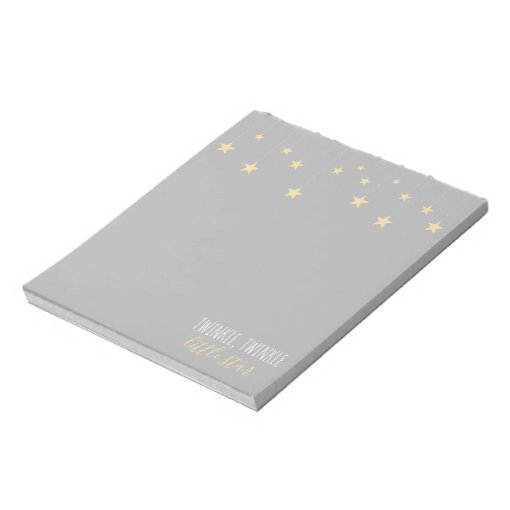 Modern Twinkle Little Star Baby Shower Notepad | Zazzle