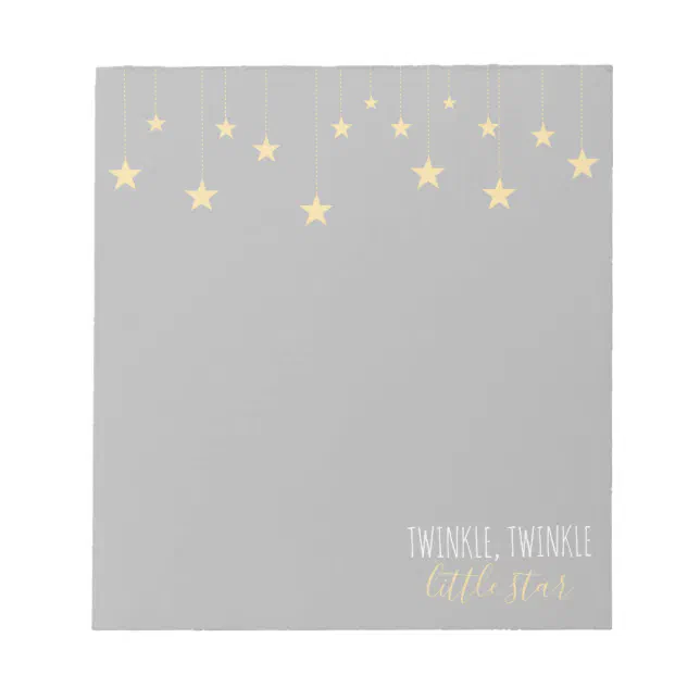 Modern Twinkle Little Star Baby Shower Notepad | Zazzle