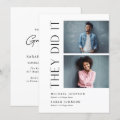 Modern Two Graduates Double Graduation Party Invitation | Zazzle