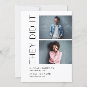 Modern Two Graduates Double Graduation Party Invitation | Zazzle