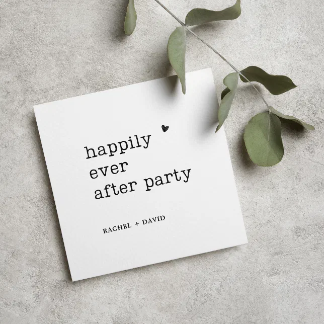 Modern Typewriter Elopement Wedding Reception Invitation | Zazzle