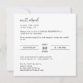 Modern Typewriter Elopement Wedding Reception Invitation | Zazzle