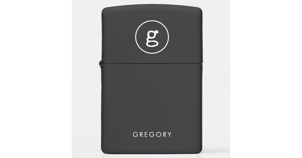 Modern Typewriter Monogram Name Zippo Lighter | Zazzle