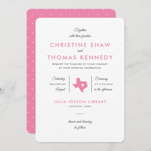Modern Typographic Invitations for Texas Wedding | Zazzle