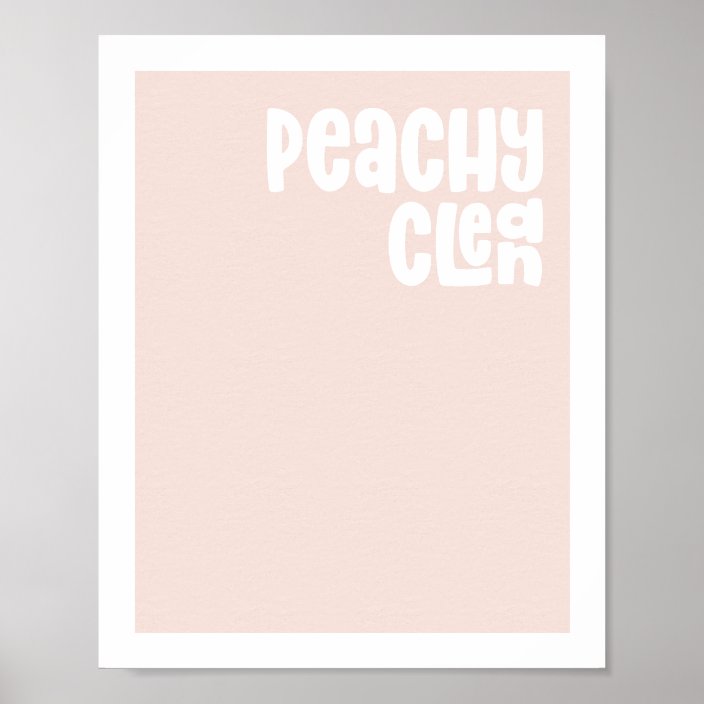 Modern typography bathroom print peachy clean | Zazzle.com