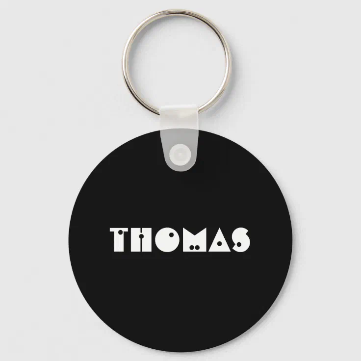 Modern Typography Black and White Custom Name Keychain | Zazzle
