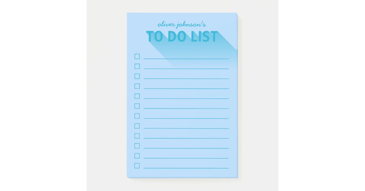 Modern Typography Blue To Do List Post-it Notes | Zazzle