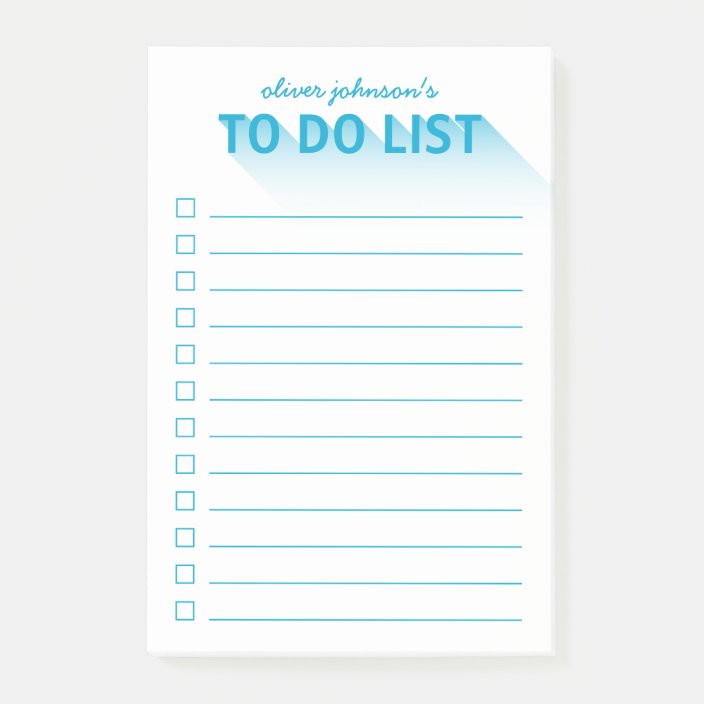 Modern Typography Blue To Do List Post-it Notes | Zazzle.com