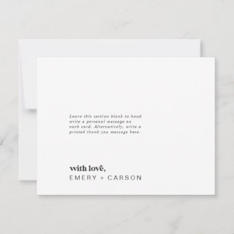 Modern Typography Charcoal Gray Thank You Card | Zazzle
