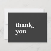 Modern Typography Charcoal Gray Thank You Card | Zazzle