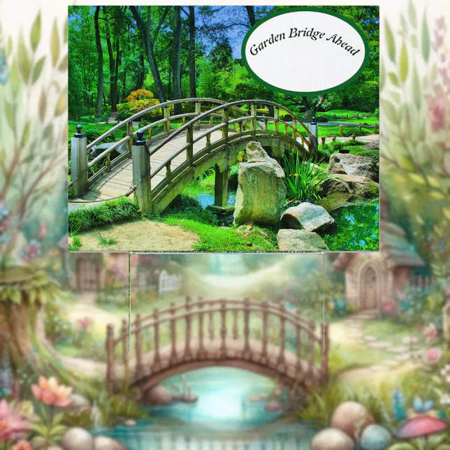 Modern Typography Cobbler's Garden Bridge Ahead Sign | Zazzle