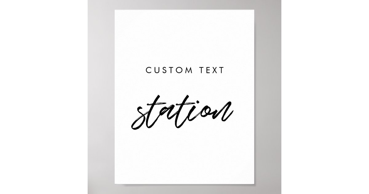 Modern typography Custom wedding station sign | Zazzle