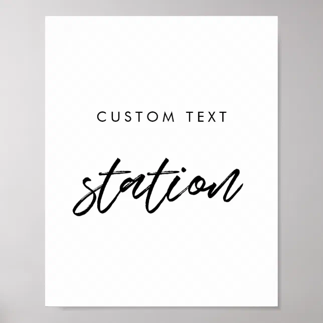 Modern typography Custom wedding station sign | Zazzle