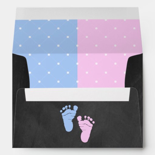 Modern Typography Gender Reveal Party! Baby Shower Envelope | Zazzle