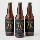 Modern typography gold elegant chic 70th birthday beer bottle label ...