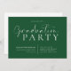 Modern Typography Graduation Party Green Invitation | Zazzle