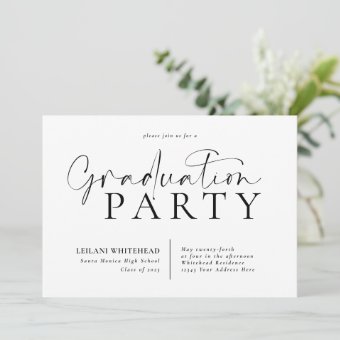 Modern Typography Graduation Party Invitation | Zazzle