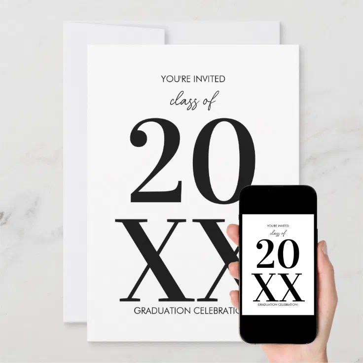 Modern Typography Graduation Party Invitation | Zazzle