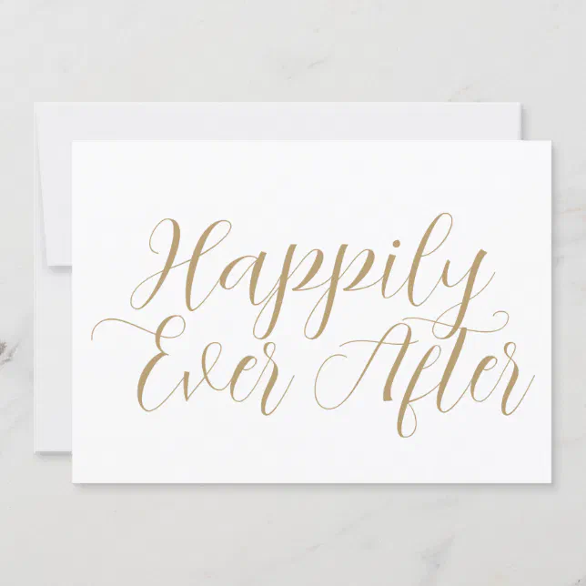 Modern Typography Happily Ever After Wedding Invitation | Zazzle