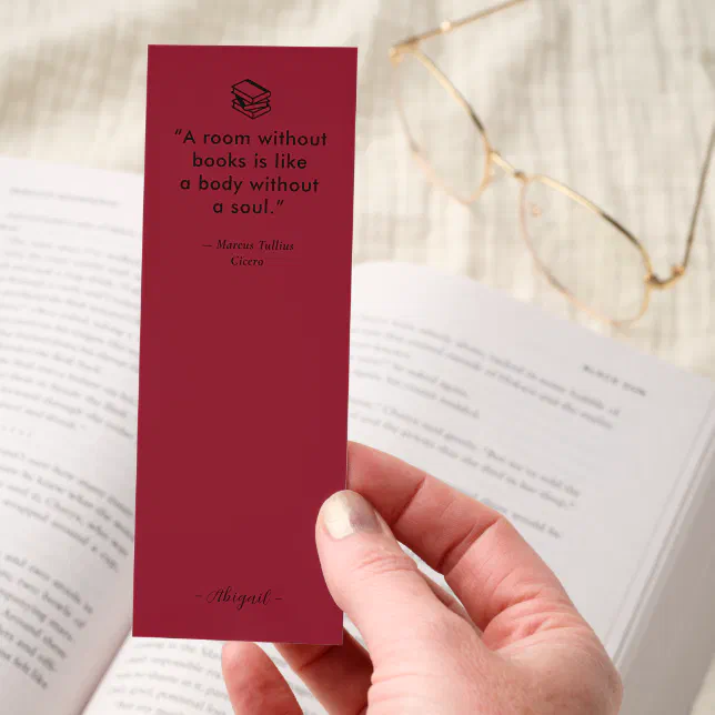Modern Typography Inspirational Cicero Quote Red Bookmarks | Zazzle
