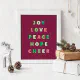 Modern Typography Joy Love Peace Hope Christmas Poster | Zazzle
