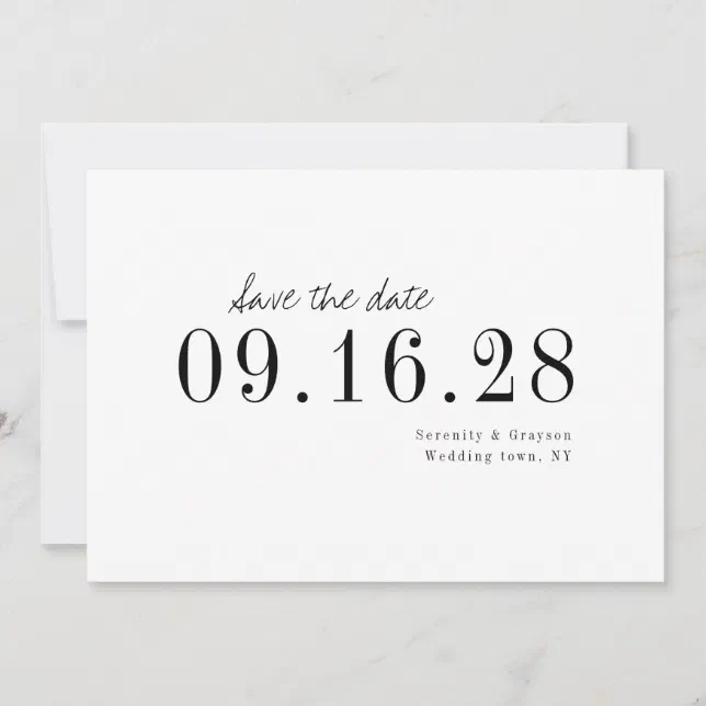 Modern typography minimalist save the date | Zazzle
