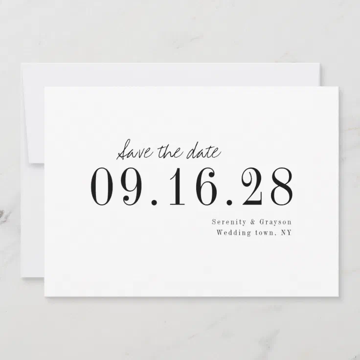 Modern typography minimalist save the date | Zazzle