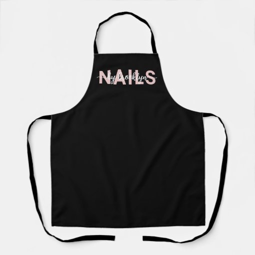 Modern Typography Nail Artist Apron | Zazzle