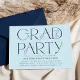 Modern Typography Navy Blue Graduation Party Invitation | Zazzle