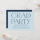 Modern Typography Navy Blue Graduation Party Invitation | Zazzle