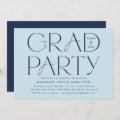 Modern Typography Navy Blue Graduation Party Invitation | Zazzle