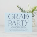 Modern Typography Navy Blue Graduation Party Invitation | Zazzle