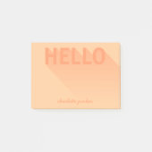 Modern Typography Orange Hello Post-it Notes | Zazzle