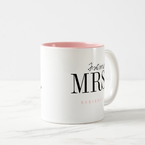 Modern Typography Personalized Future Mrs Mug | Zazzle