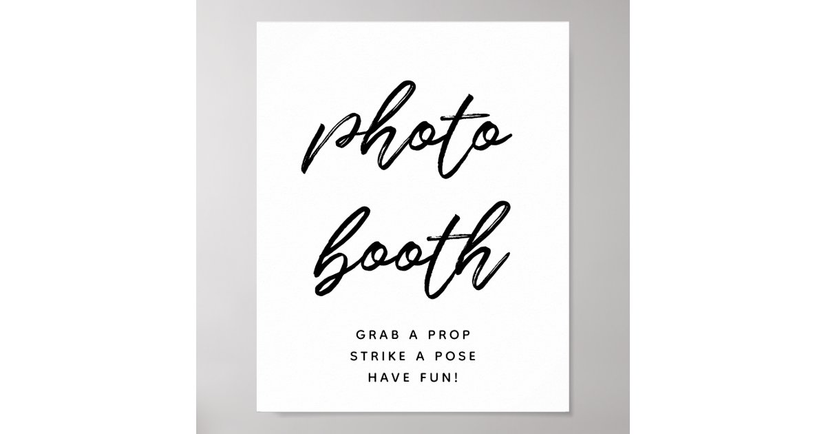 Modern typography Photo booth wedding sign | Zazzle