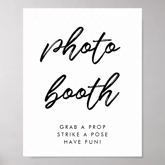 Modern typography Photo booth wedding sign | Zazzle