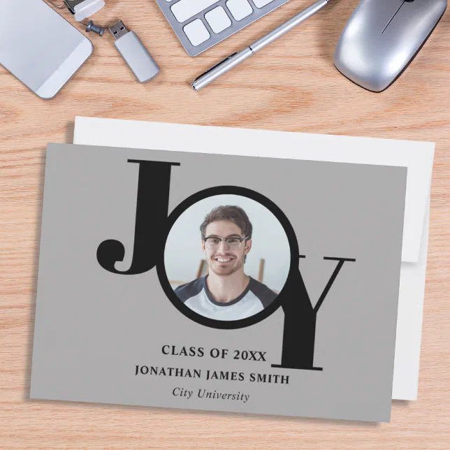 Modern Typography Photo Graduation Announcement | Zazzle