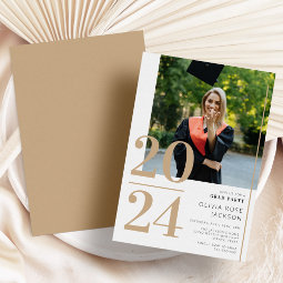 Modern Typography Photo Graduation Party Invitation | Zazzle
