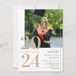 Modern Typography Photo Graduation Party Invitation | Zazzle