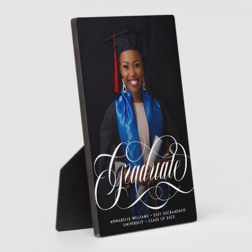 Modern Typography Photo Graduation Plaque | Zazzle
